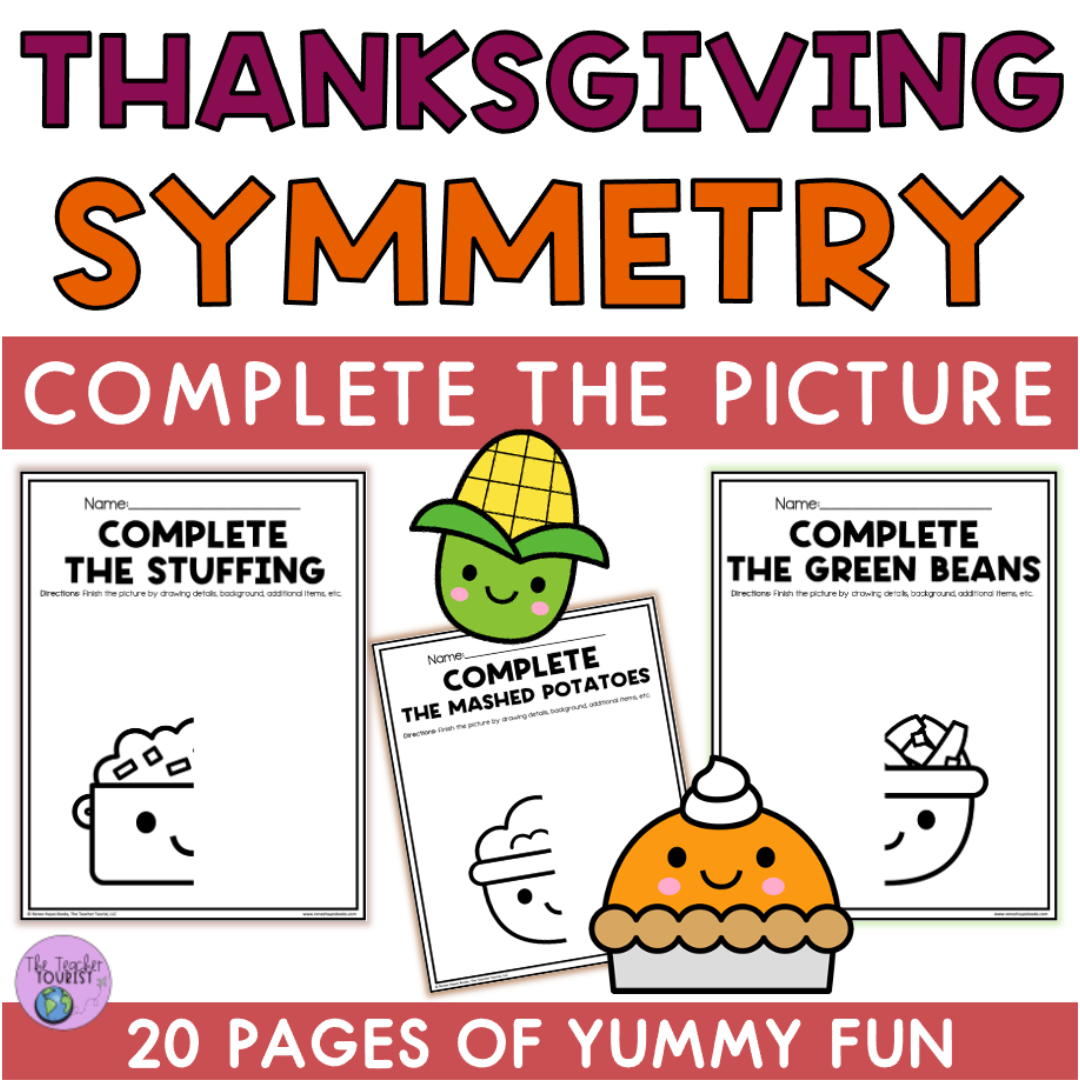 Thanksgiving Symmetry Math Activity for Kids - Renee Hayes Books